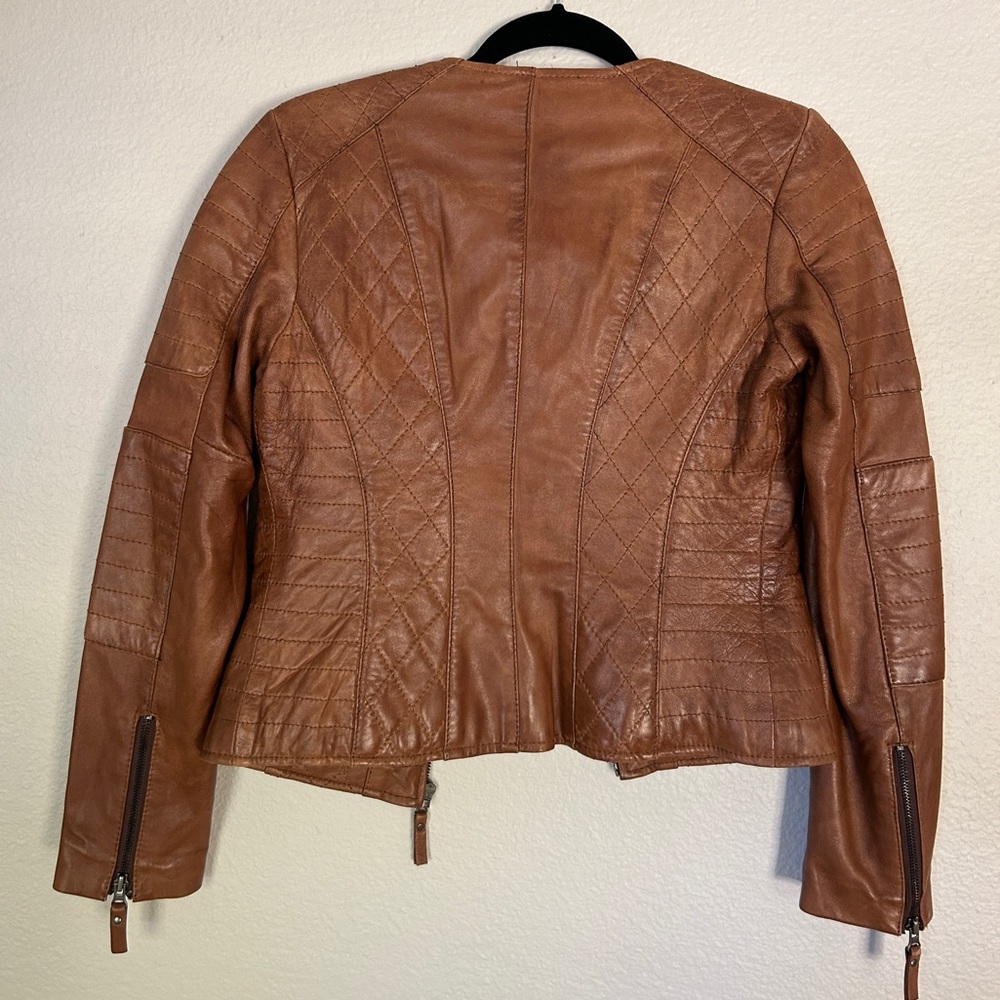 Brand New Authentic Cognac Leather Jacket! - Gem